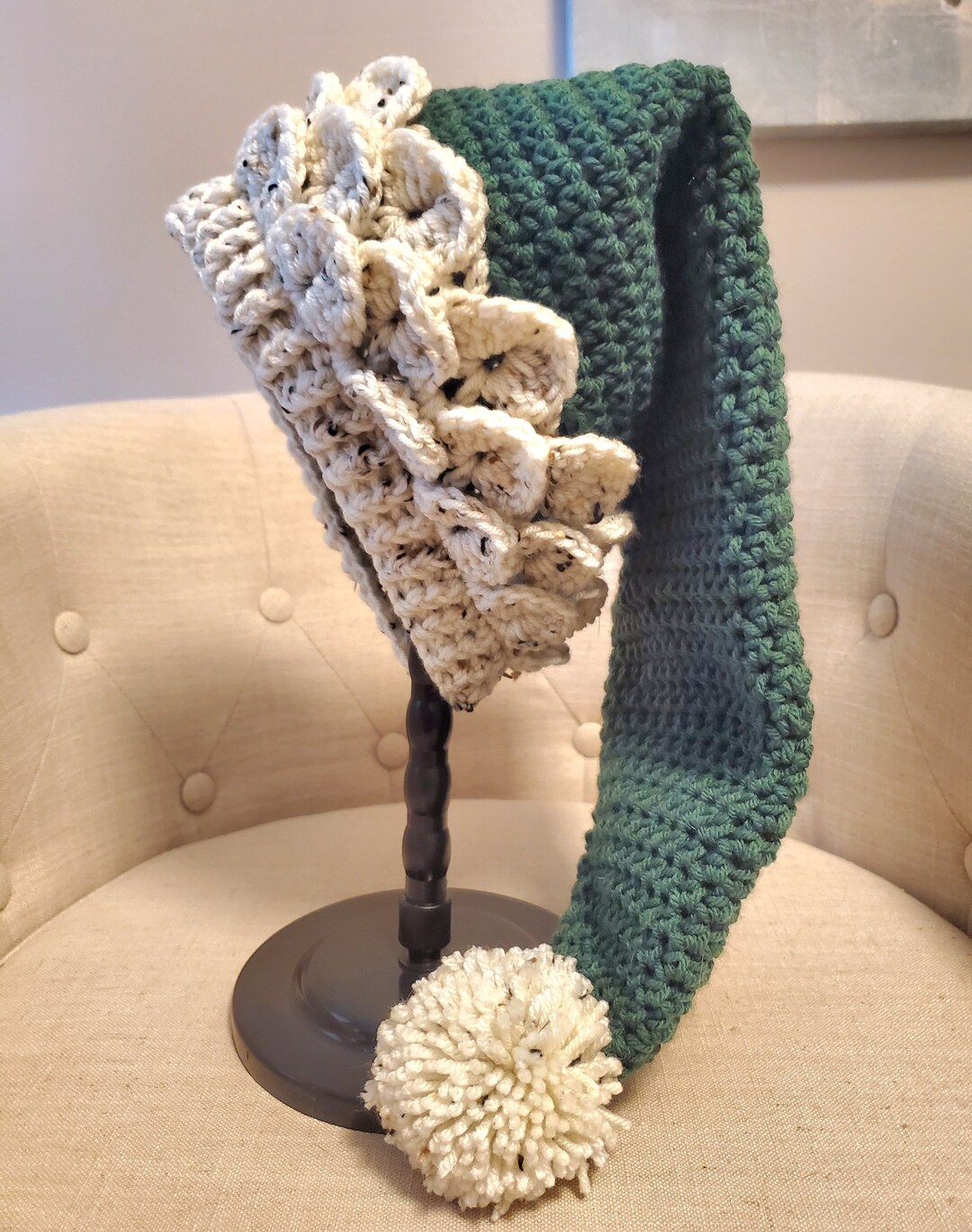 Santa Elf Sleep Cap, Crochet Green Christmas Hat - Etsy