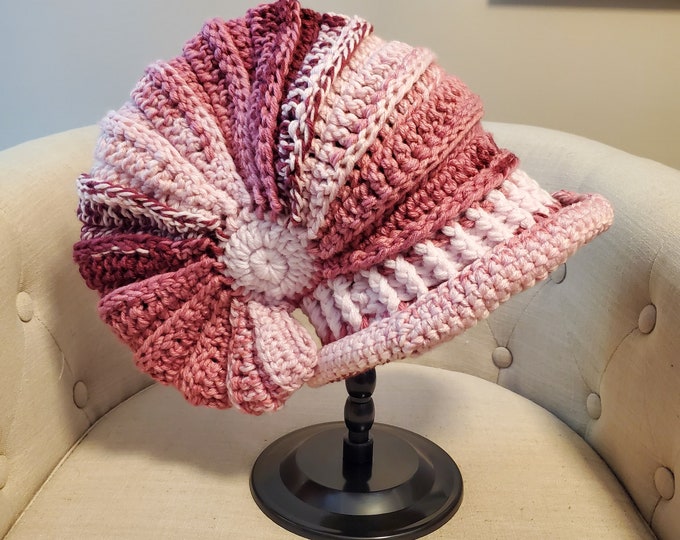 Pink Conch Shell Hat, Seashell, Snail Shell Hat, Rastafarian Slouchy ...