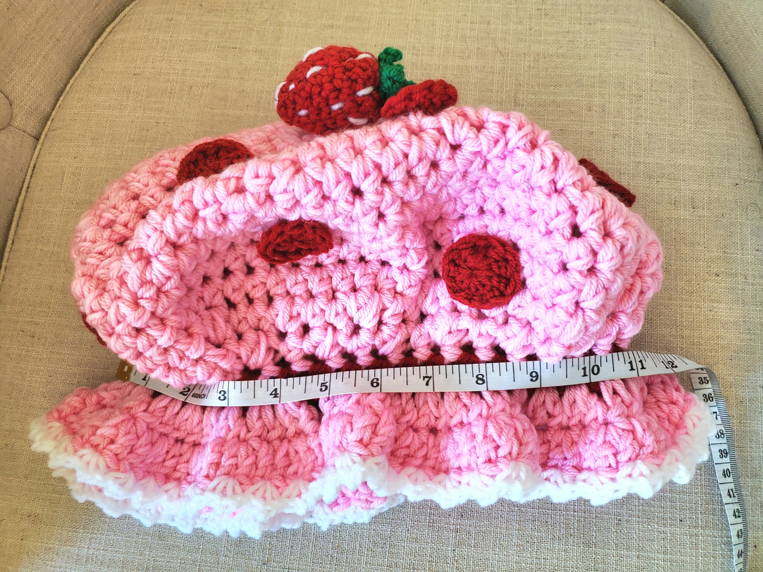 STRAWBERRY SHORTCAKE Inspired Classic Bonnet Style Hat , Cosplay, Rave ...