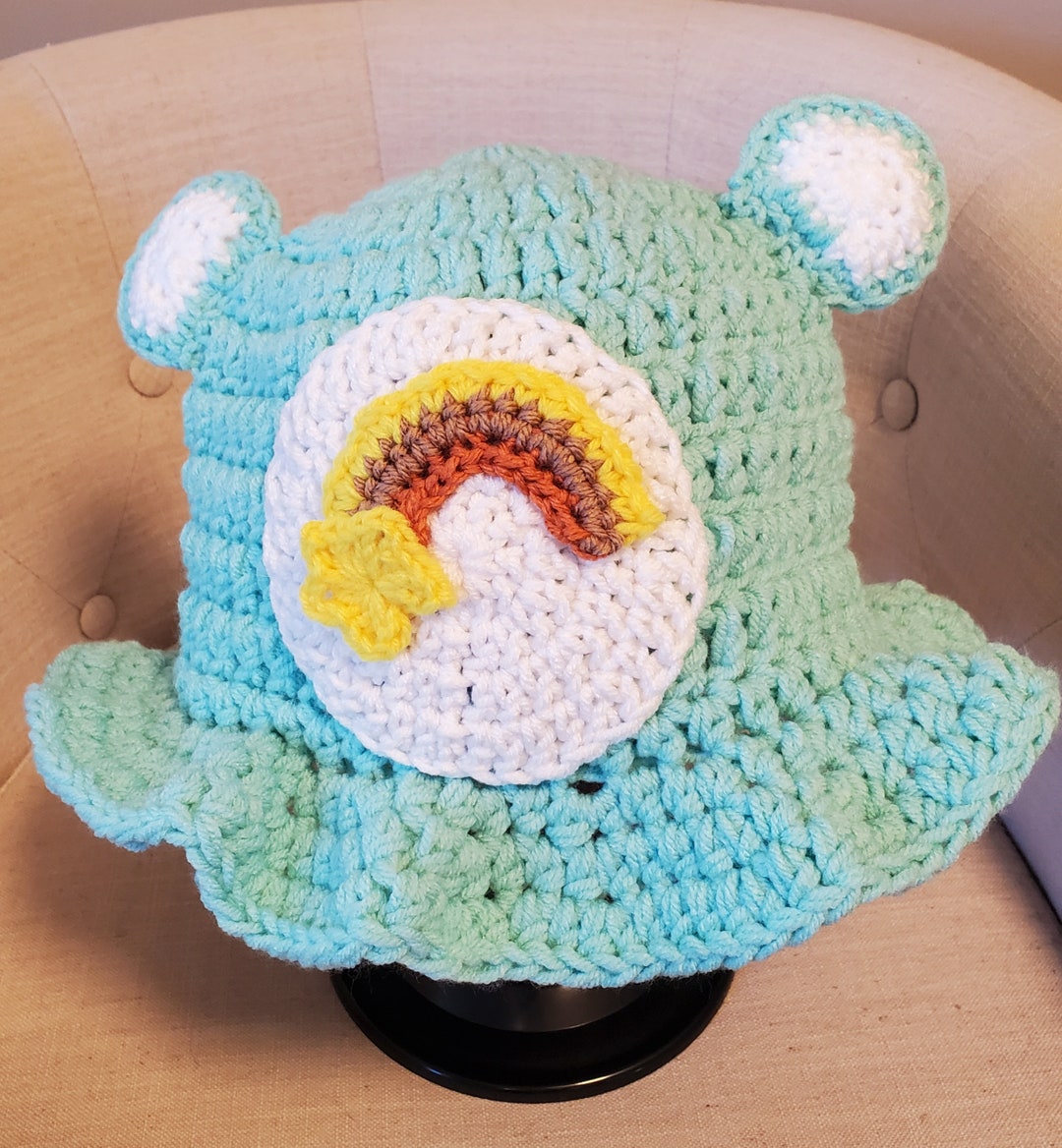 WISH BEAR, Care Bear Character Inspired Bucket Hat, Cosplay, Rave Hat ...