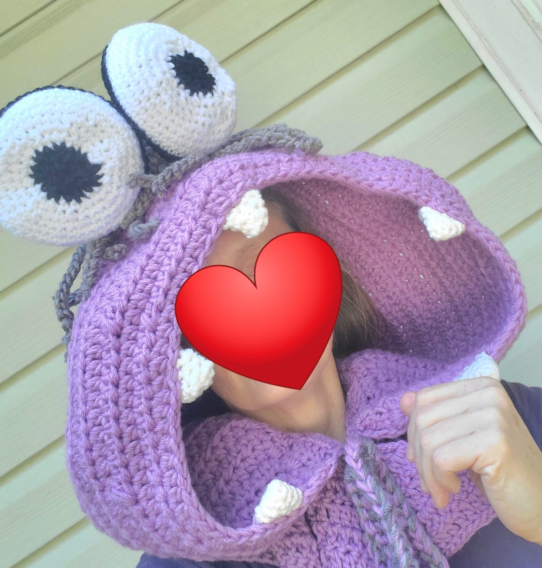 Purple Boo Monster Inspired Oversized Hood for Halloween, Comic Con ...
