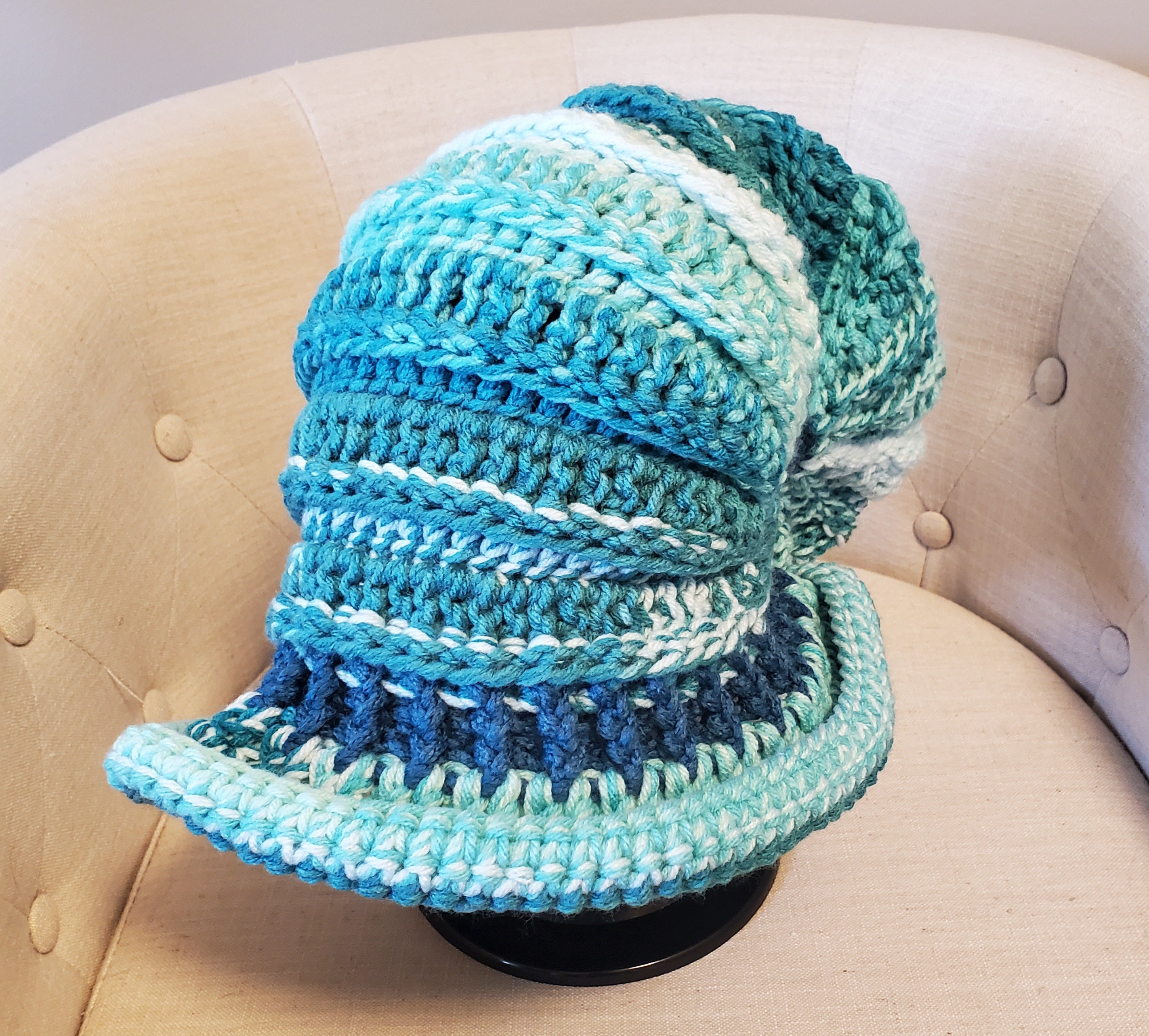 Conch Shell Hat, Seashell Hat, Snail Shell Hat, Rastafarian Slouchy Hat ...