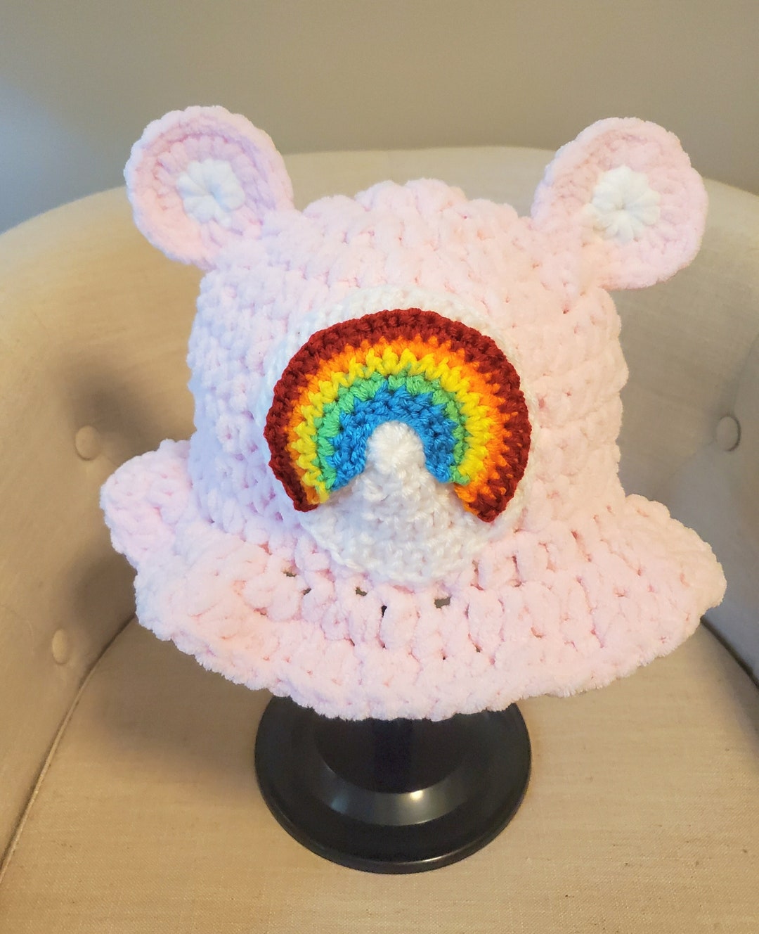 Carebear Hat, CHEER BEAR Character Inspired Bucket Hat, Cosplay, Rave ...
