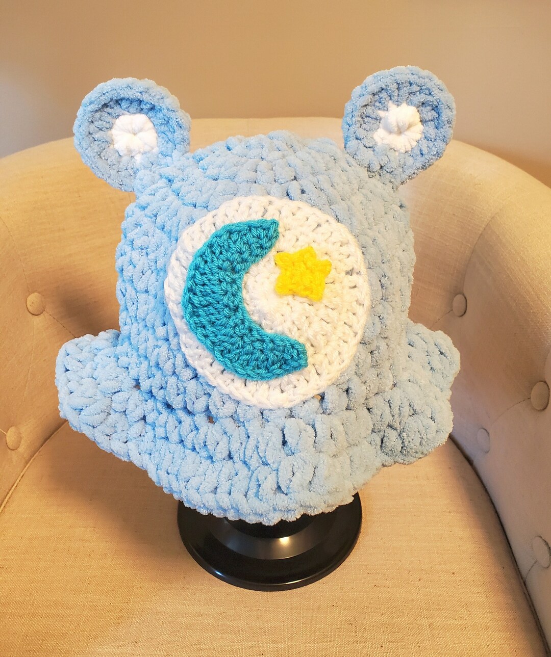 Carebear Hat, BEDTIME BEAR Inspired Bucket Hat, Cosplay, Rave Hat - Etsy