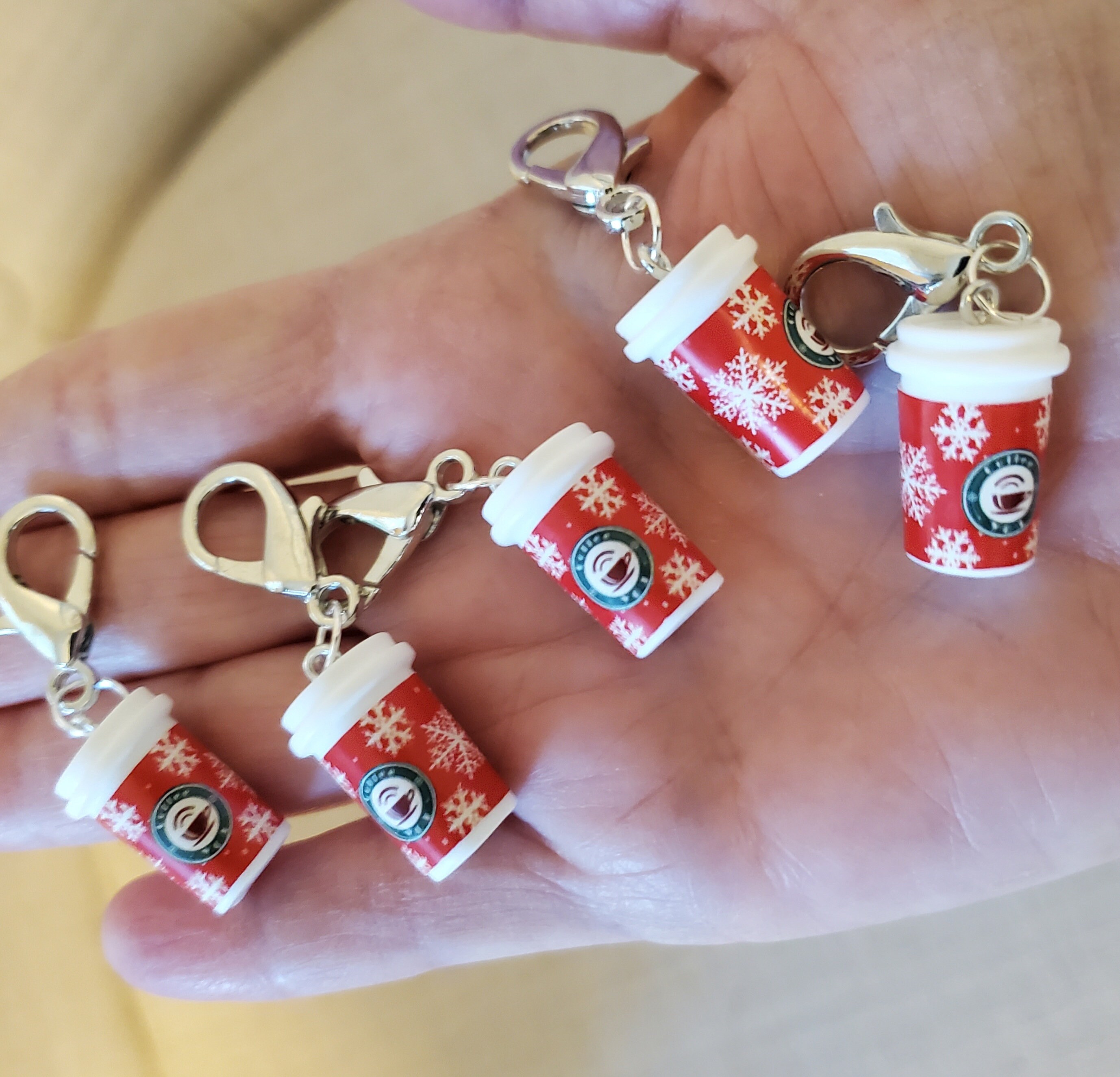 Coffee Lover, Coffee Cup Stitch Markers, Progress Keepers for Knitting ...