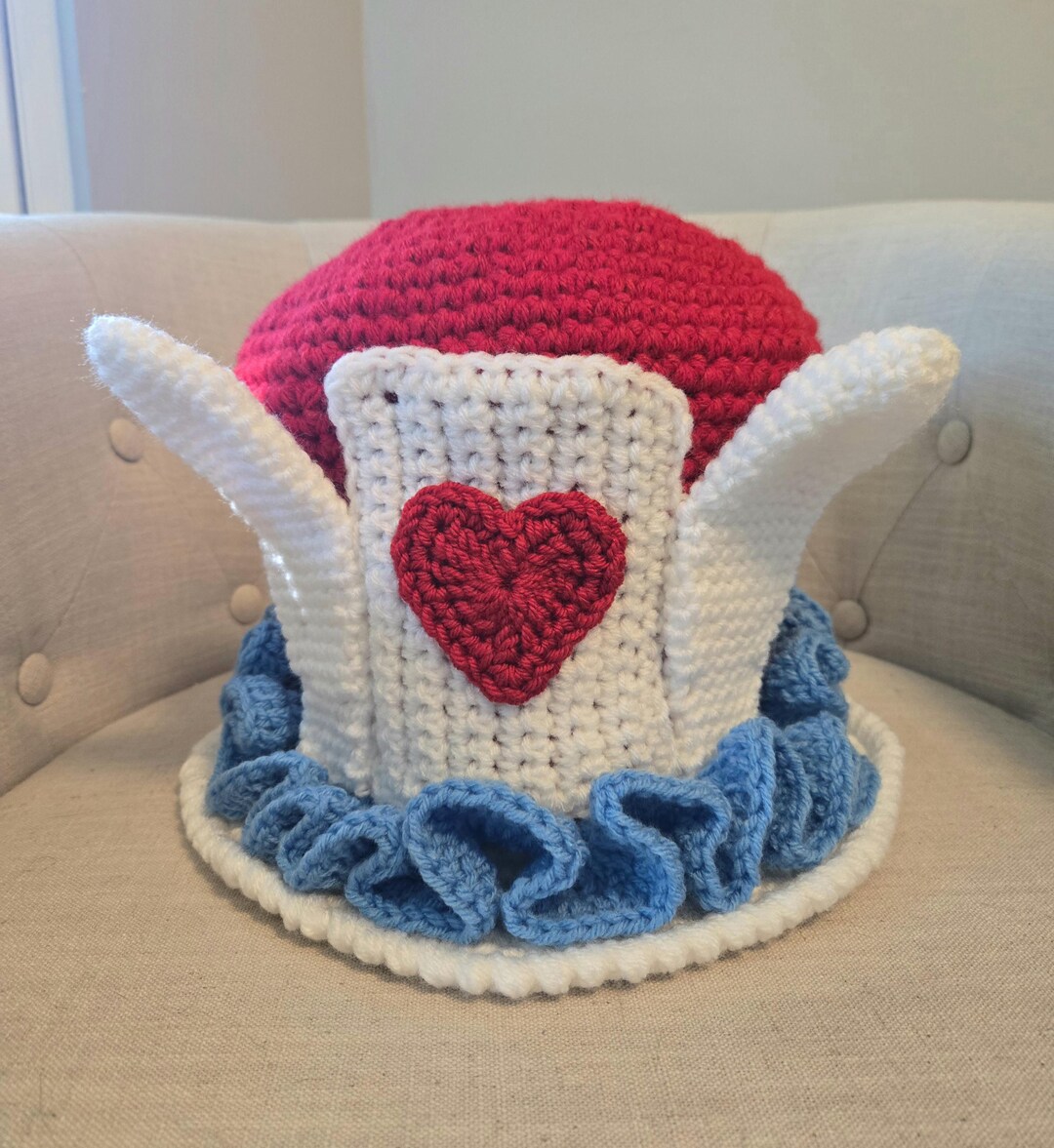 White Rabbit Crochet Top Hat, Alice in Wonderland Character Inspired ...
