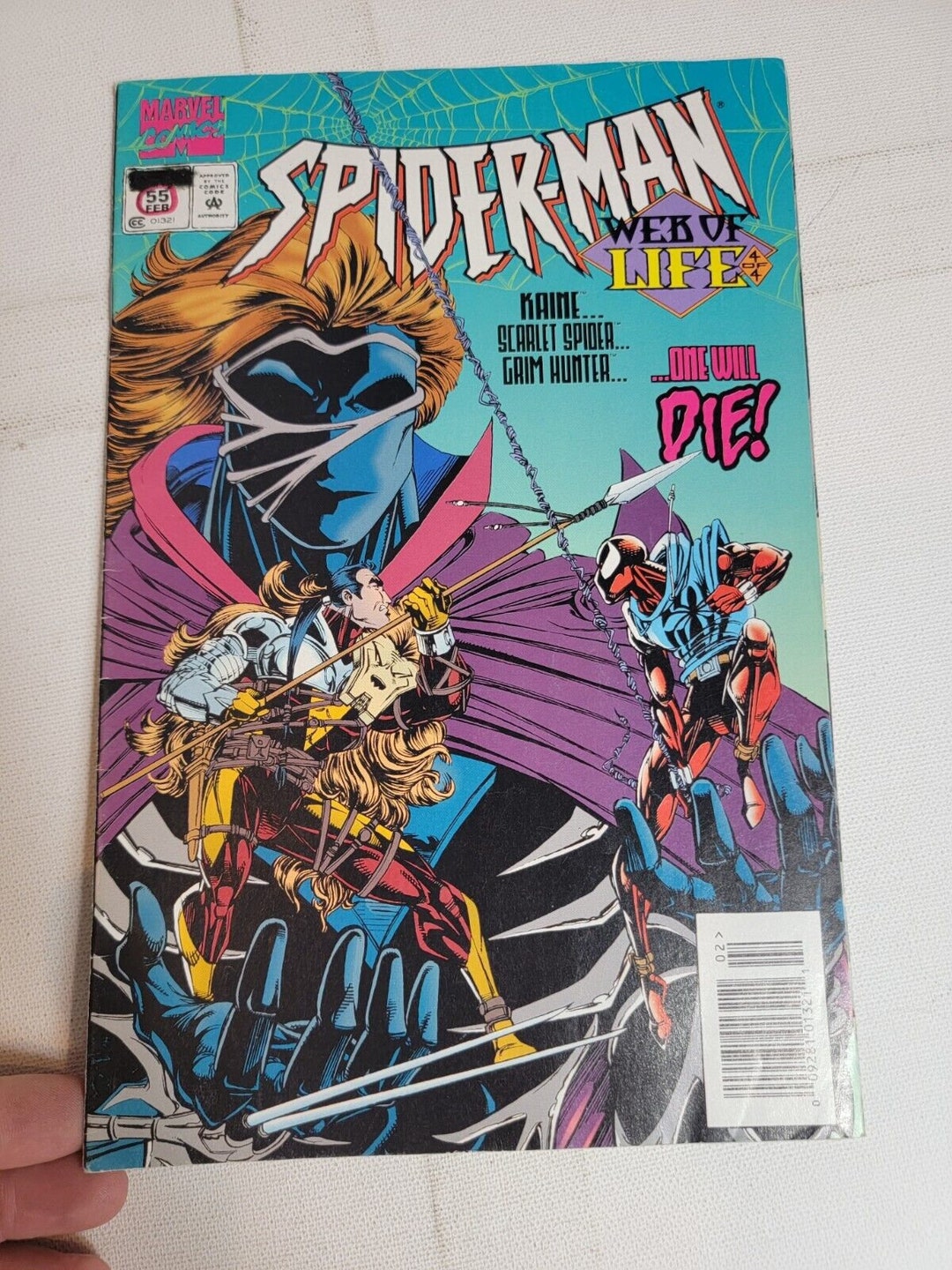 Comic Book Marvel Comics 55 Spiderman Web of Life Scarlet Spider Grim ...