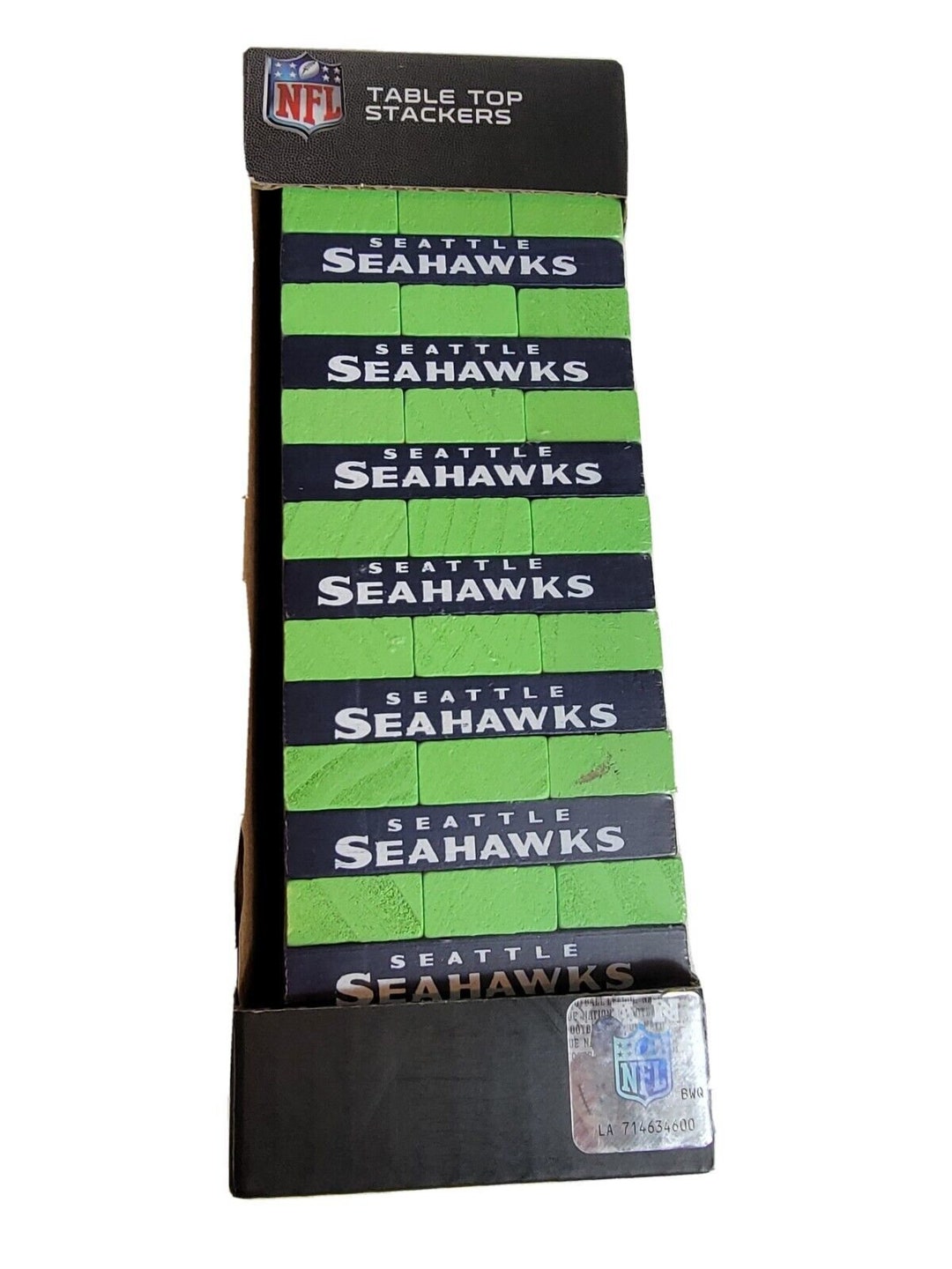 Seattle Seahawks Table Top Stackers Game Blue Green NFL NIP New Wood ...