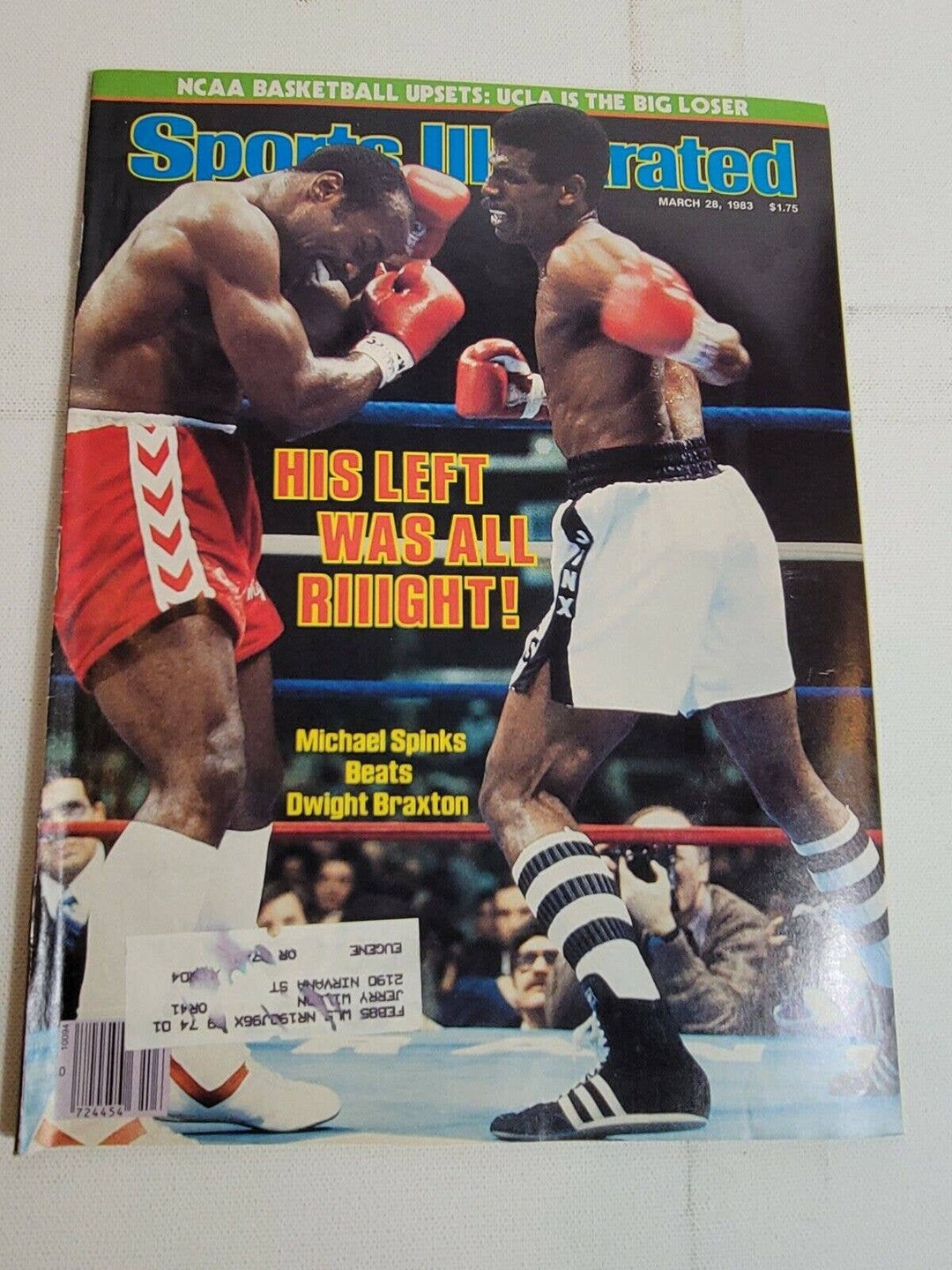 Vintage 1980s Sports Illustrated S.I. Magazine Michael Spinks Boxing ...