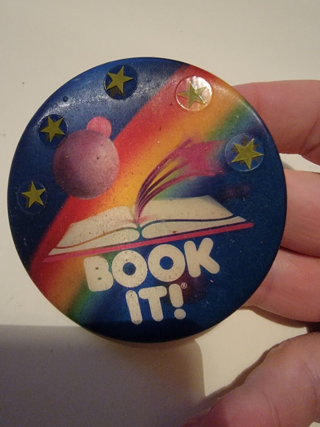 1990 Book It Pizza Hut Reading Program Lenticular Holograph 3 Pin Back ...