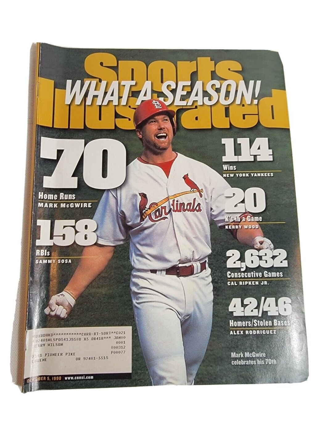 Vintage 1990s Sports Illustrated Magazine Mark Mcgwire St. Louis ...