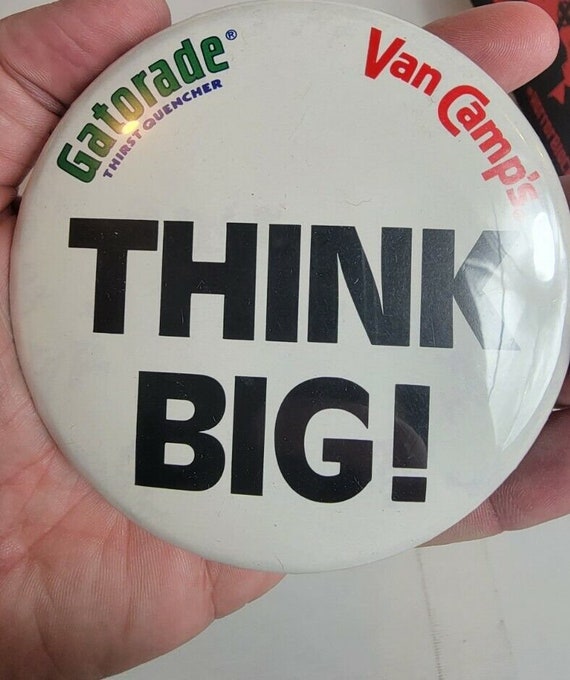 Vintage Gatorade Van Camps Think Big Pinback Button V… - Gem