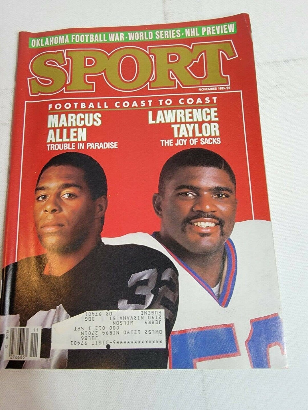 Vintage Sport Magazine Lawrence Taylor Marcus Allen Giants Raiders ...