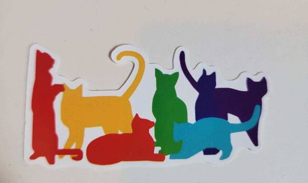 LGBTQ Pride Rainbow Sticker Decal Multi Color Cats Kitties Kittens ...