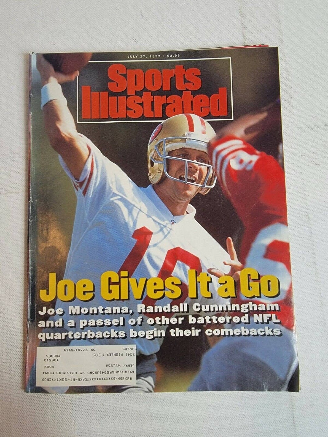 Vintage 1990s Sports Illustrated S.I. Magazine Joe Montana Gives It a ...