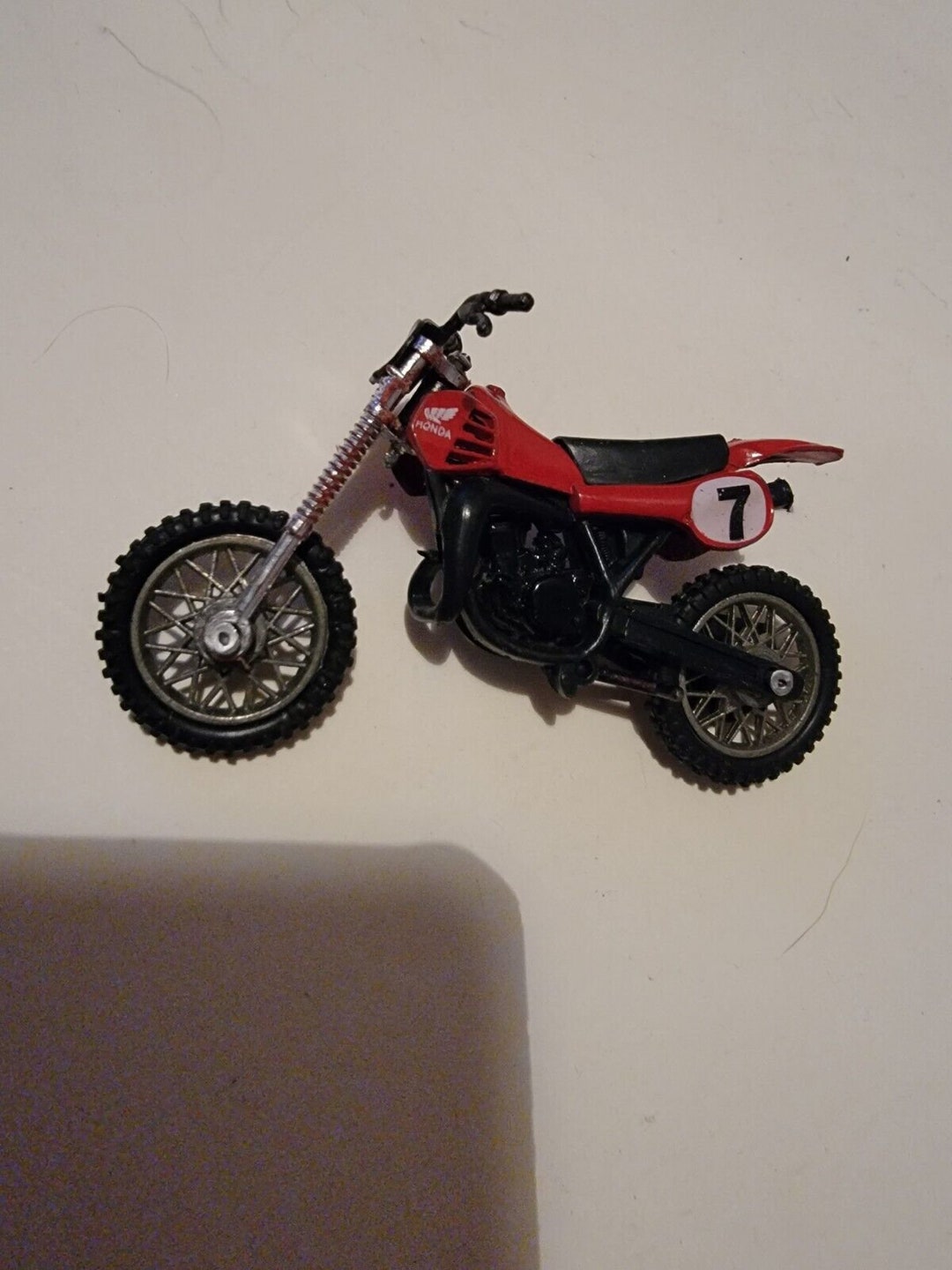 1986 Zee Toys Ridge Rider Honda 250 Die Cast Toy Motorcycle Bike Red 7 ...