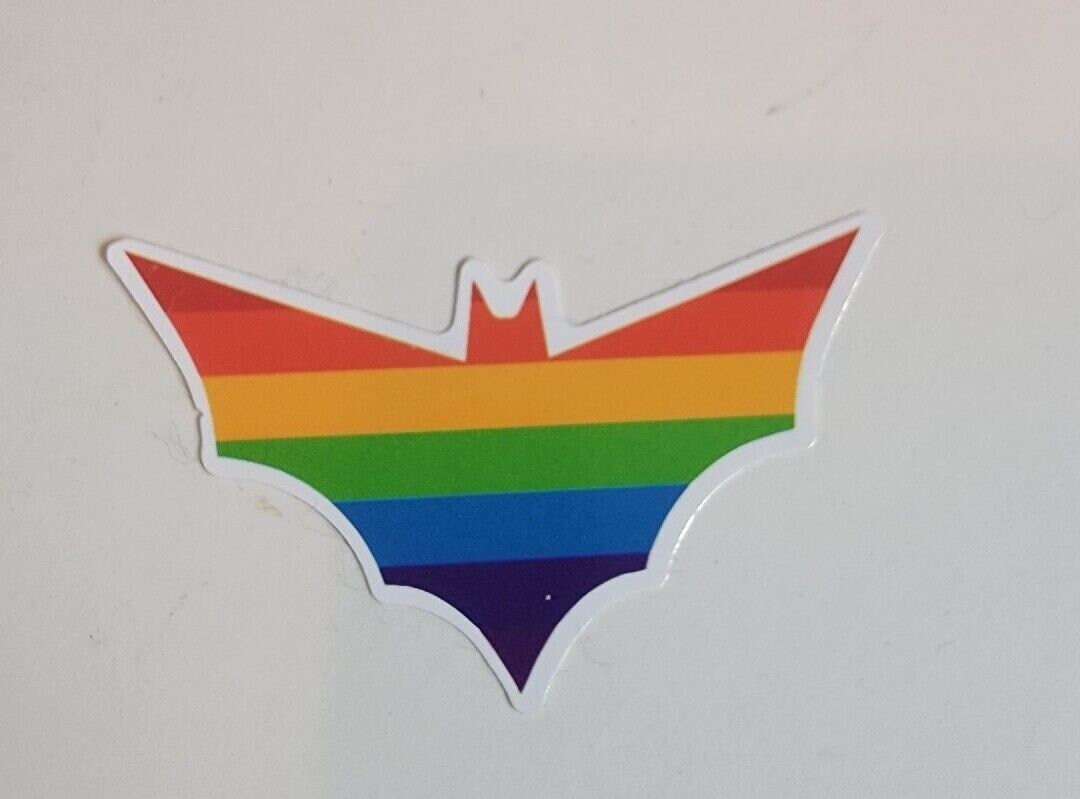 LGBTQ Pride Rainbow Sticker Decal Multi Color Striped Batman - Etsy