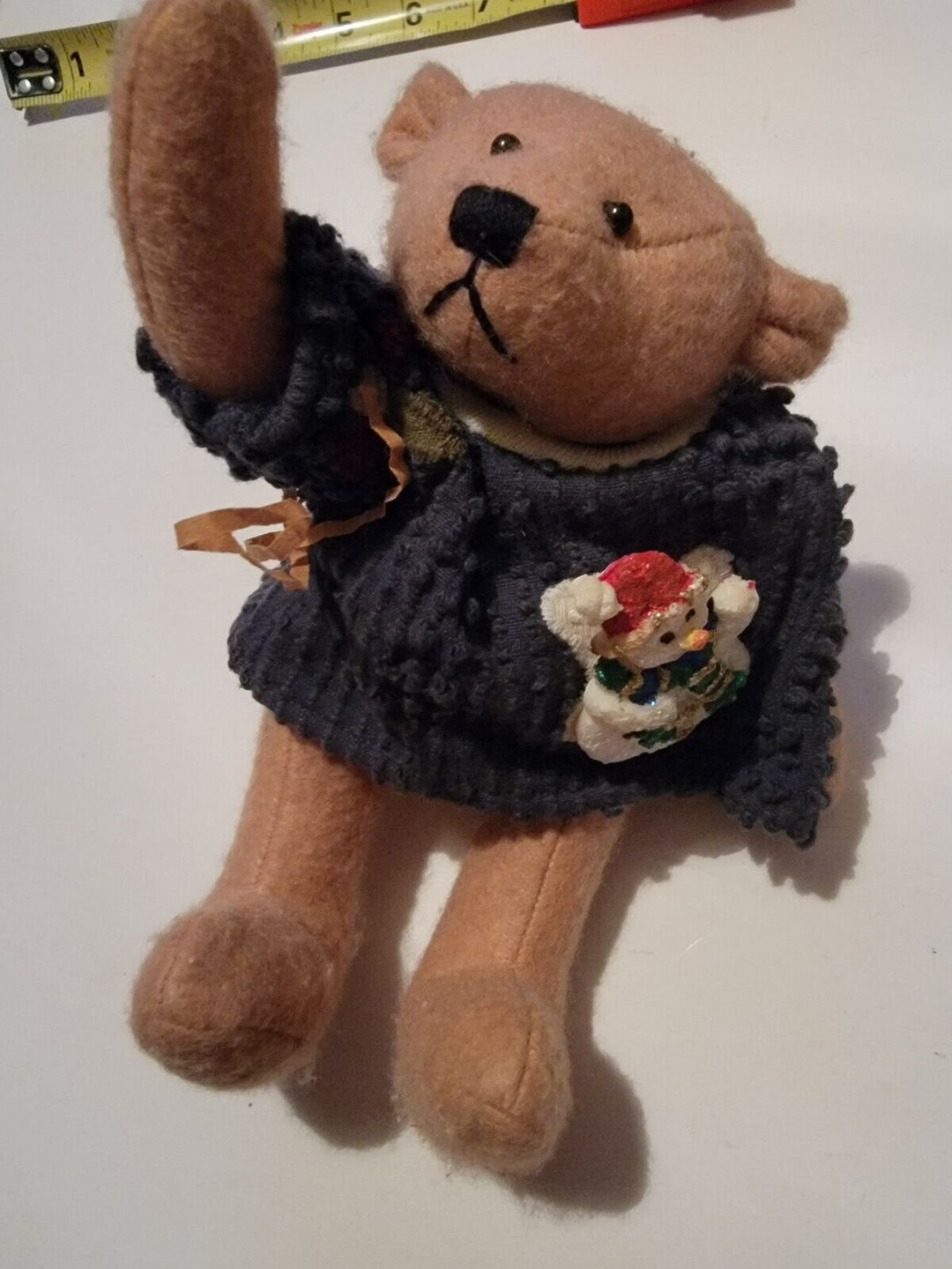 Vintage Jointed Teddy Bear Plushie Christmas Holiday Plush Toy 7 - Etsy