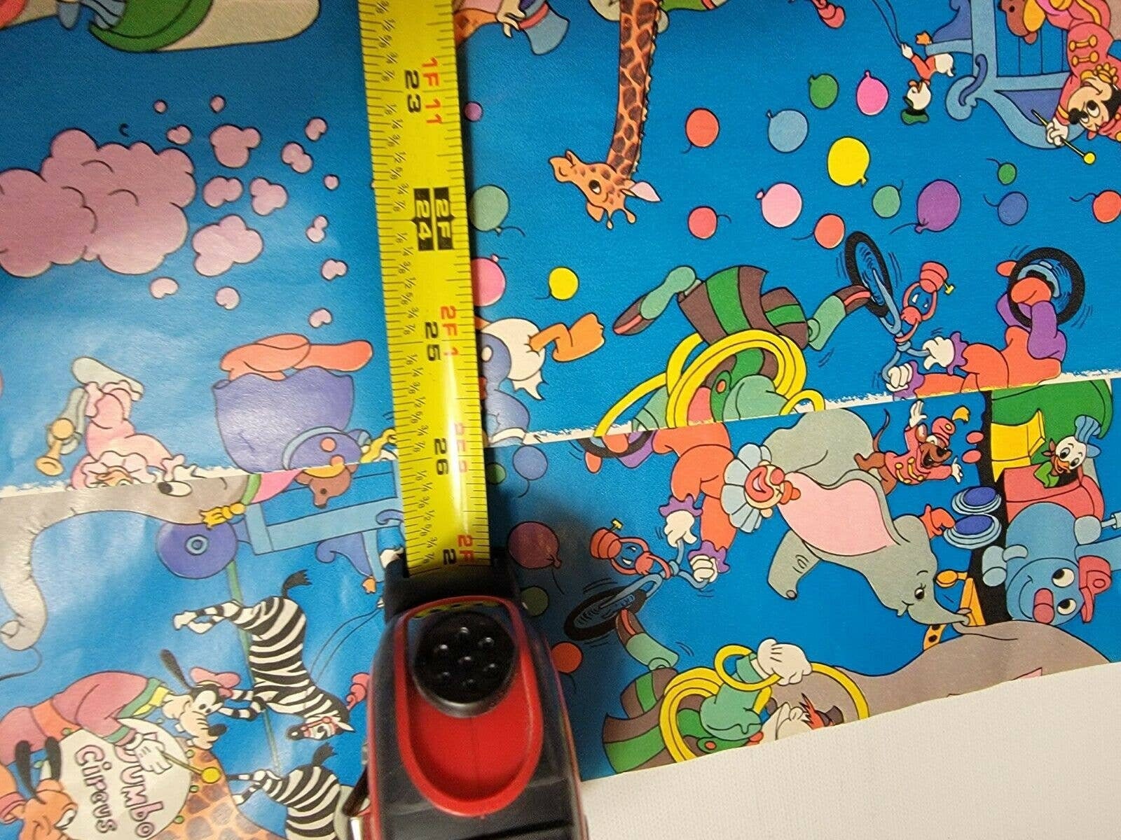 Walt Disney Wrapping Paper Vintage Dumbo Circus Happy Birthday Mickey