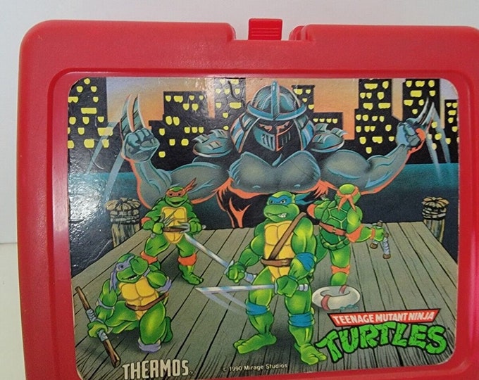 TMNT Lunch Box 1990 Mirage Studios Teenage Mutant Ninja Turtles Red ...