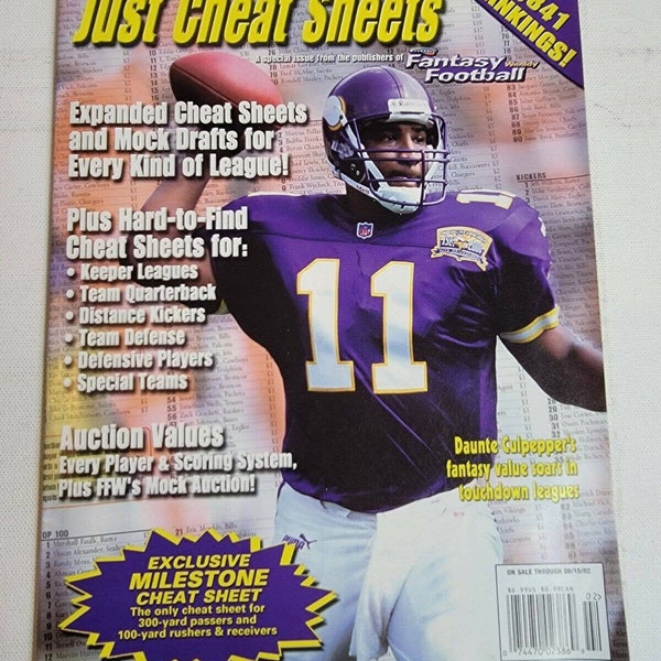 Fantasy Football Cheat Sheet - Etsy