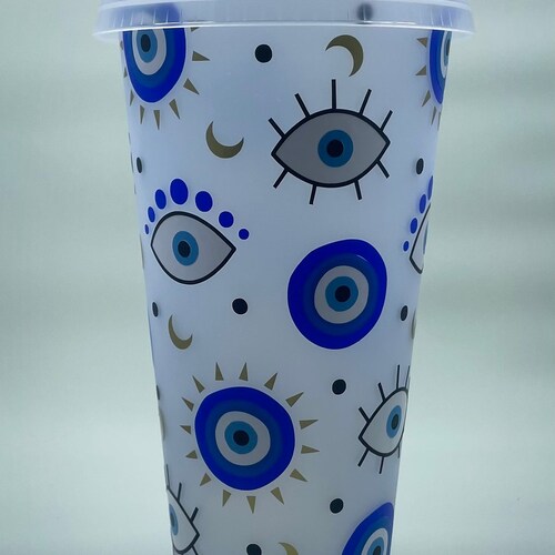 Pink Evil Eye Cold Cup Personalized Custom Cold Cup Turkish - Etsy