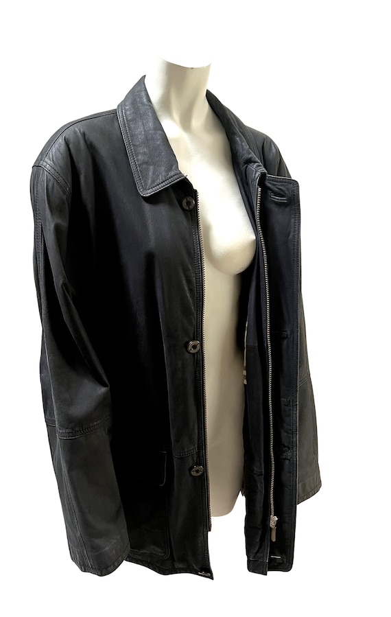 Vintage Burberry Leather Jacket Lamb Nappa Leather Parka Vintage Burberry Leather Jacket Lamb Nappa Leather Parka