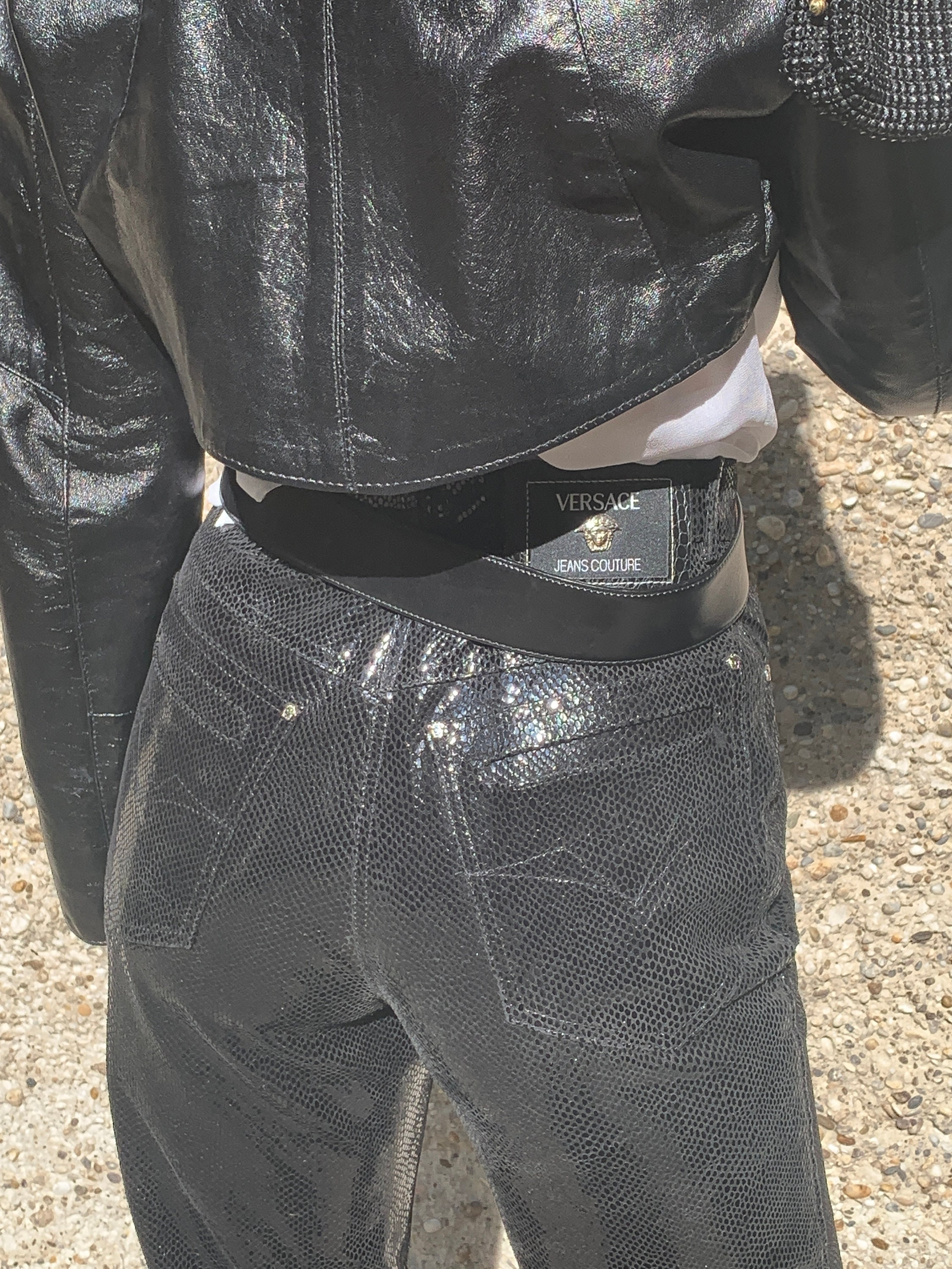 True Vintage Versace Medusa Black Snake Leatherpants Streettrends ...