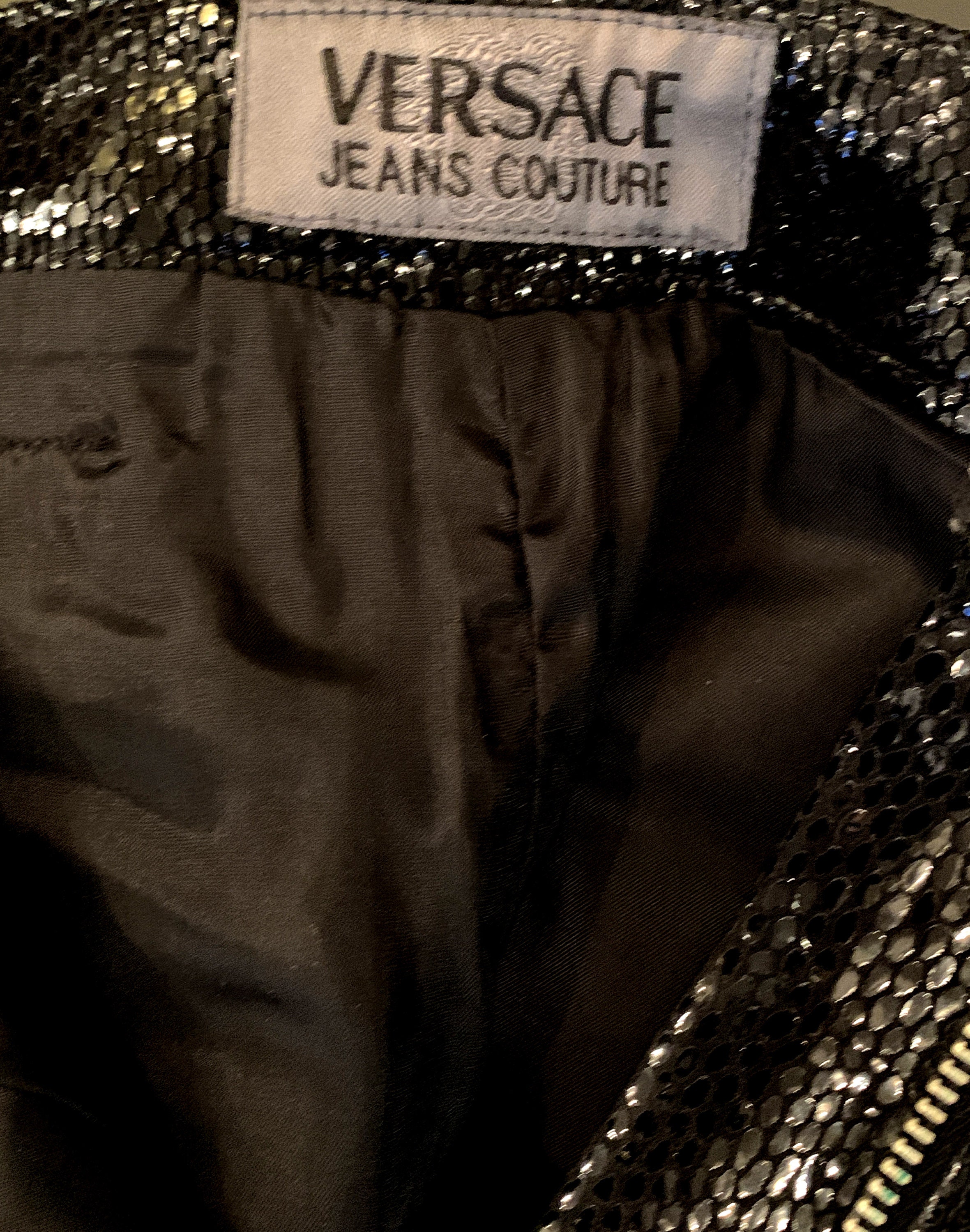 True Vintage Versace Medusa Black Snake Leatherpants Streettrends ...