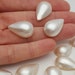 Two Beautiful Drop Shape White Mabe Cultured Pearls 13.5-14 X 19.5-20 ...