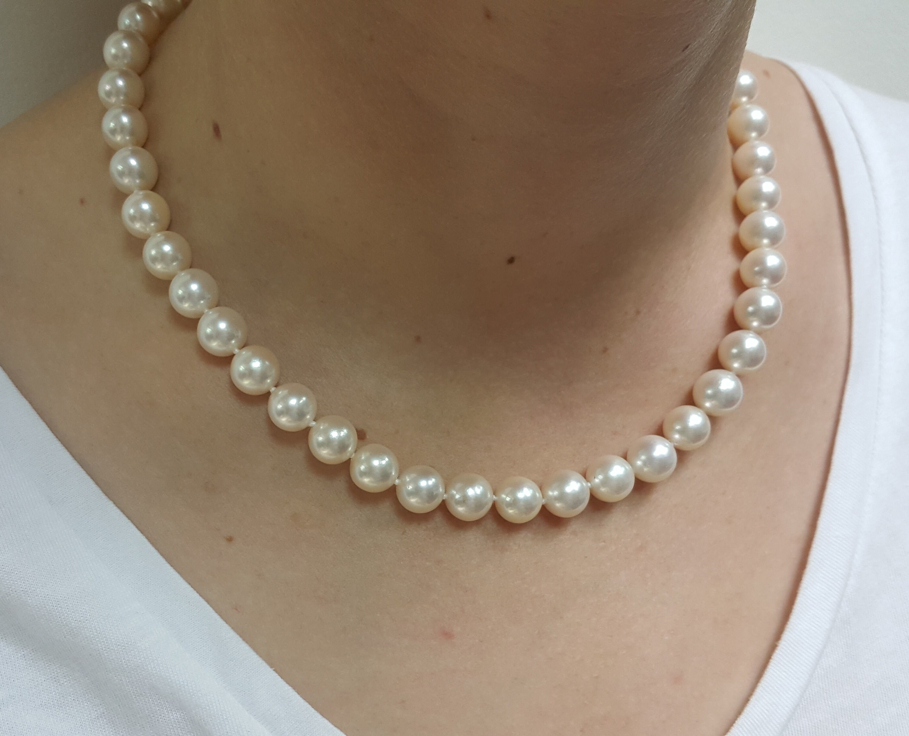 Hermoso collar de perlas japonesas perlas cultivadas Akoya | Etsy