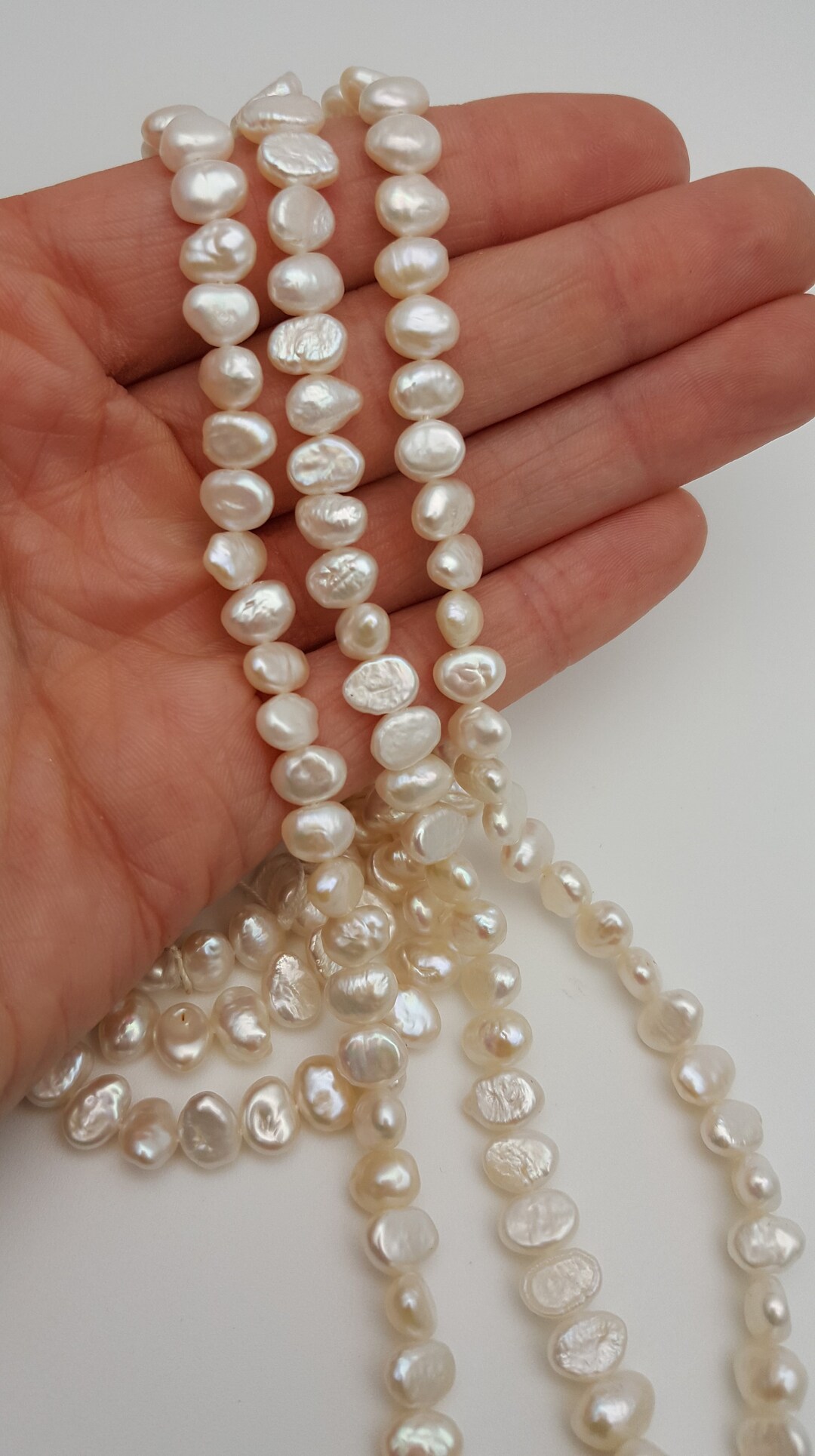 Biwa Pearl Strands: Japanese Freshwater Pearls for DIY Jewelry (x3) - Etsy
