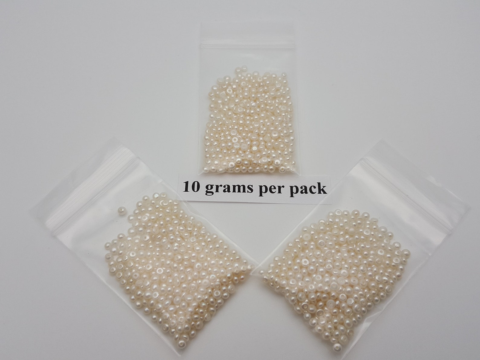 DIY PEARLS Pack 20 Grams Beautiful Half-drilled White Tiny - Etsy