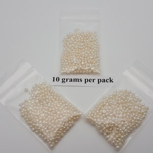 DIY PEARLS - Pack 20 Grams - Beautiful Half-drilled White Tiny Button ...