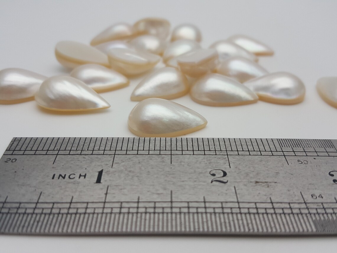 Beautiful Drop Shape White Mabe Cultured Pearls 13.5-14 X - Etsy