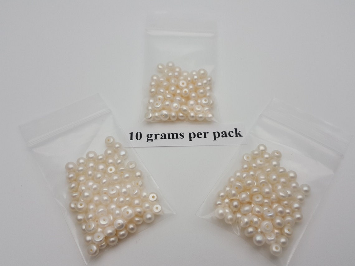 DIY PEARLS Pack 20 Grams Beautiful Half-drilled White - Etsy