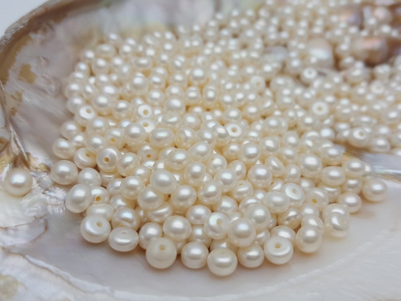 DIY PEARLS Pack 20 Grams Beautiful Half-drilled White - Etsy