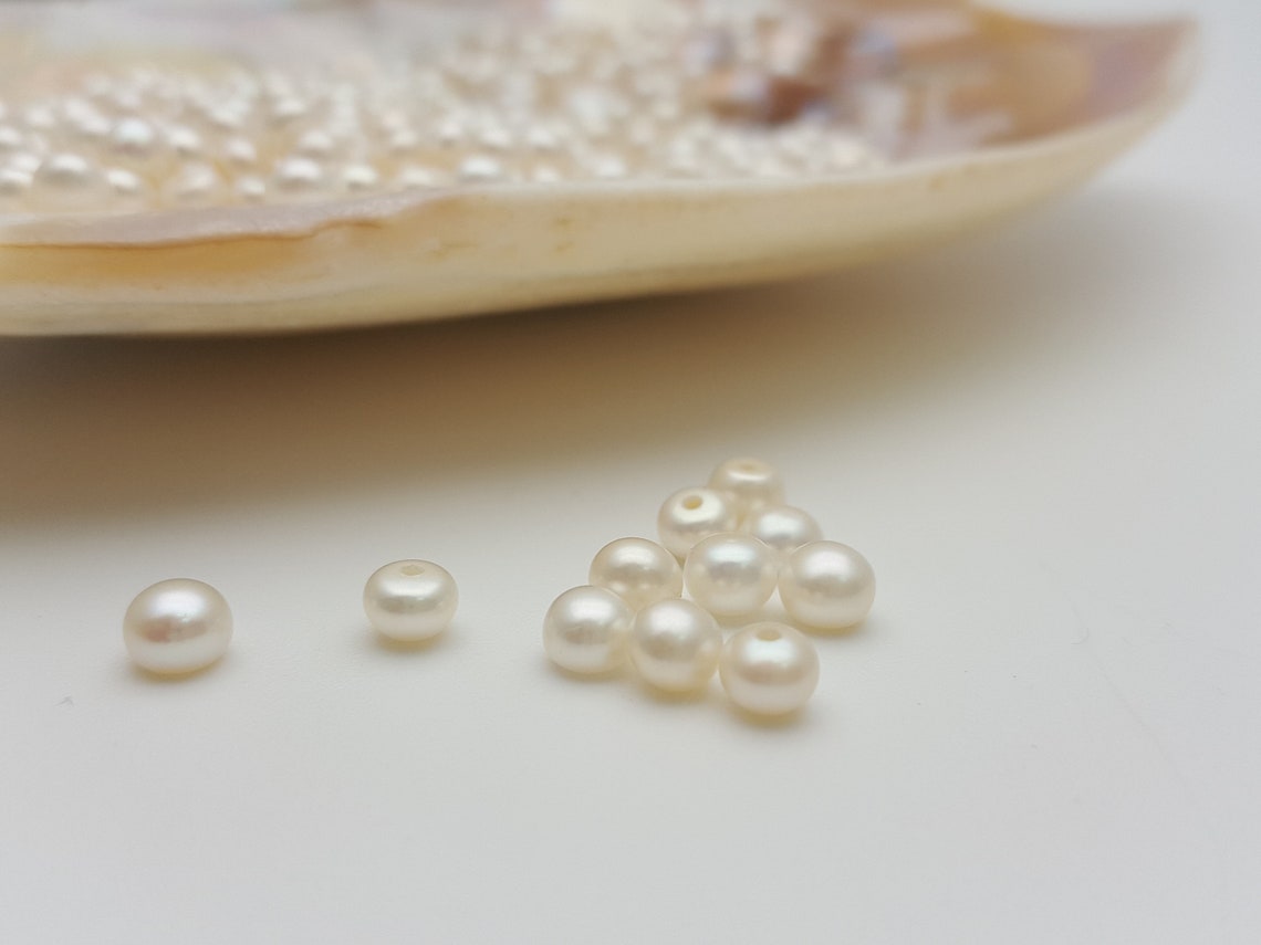 DIY PEARLS Pack 20 Grams Beautiful Half-drilled White - Etsy