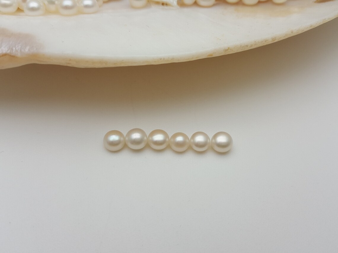 DIY PEARLS Pack 20 Grams Beautiful Half-drilled White - Etsy