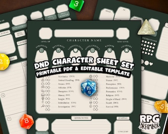 D&D Character Sheet Dungeons and Dragons 5e - Etsy