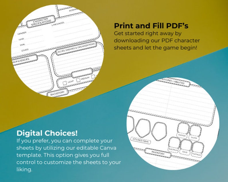 Dungeons and Dragons Editable PDF and Downloadable Character Sheet, Dnd ...