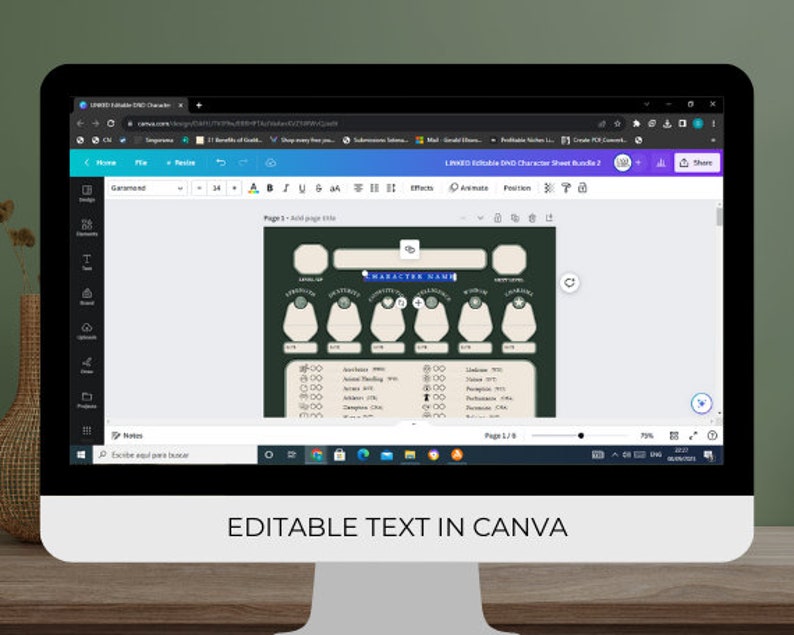 Dungeons and Dragons Editable PDF and Downloadable Character Sheet, Dnd ...