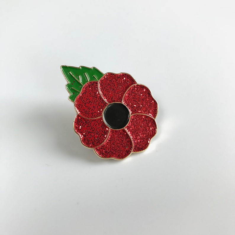 Glitter Red / Purple Poppy Enamel Pin Badge Remembrance - Etsy
