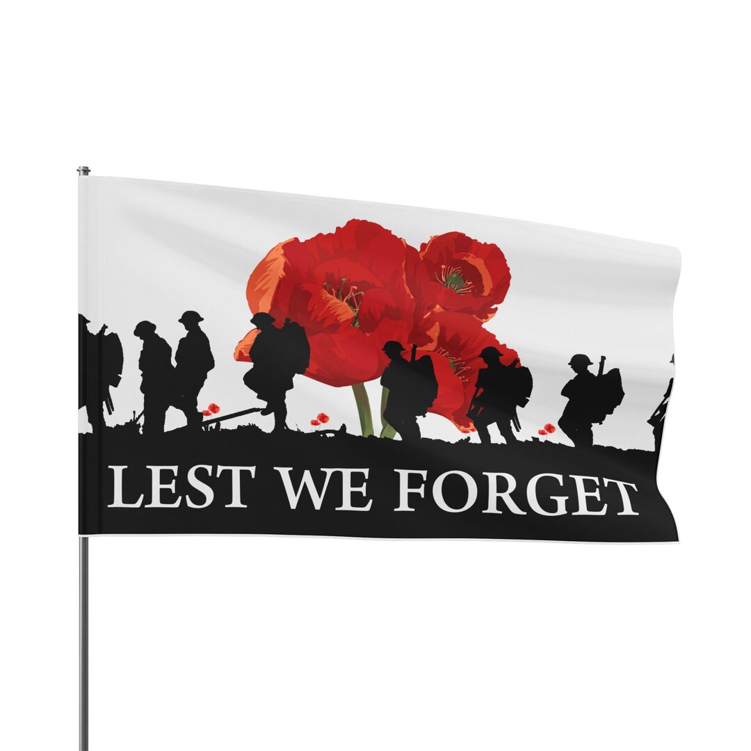 Lest We Forget 5ft X 3ft Polyester Flag | Remembrance Day | Veterans ...