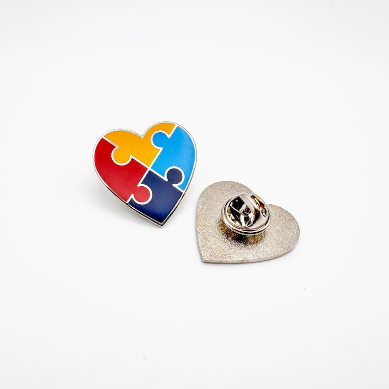 Autism Awareness Enamel Pin Badge | Puzzle Love Heart | Charity - Etsy