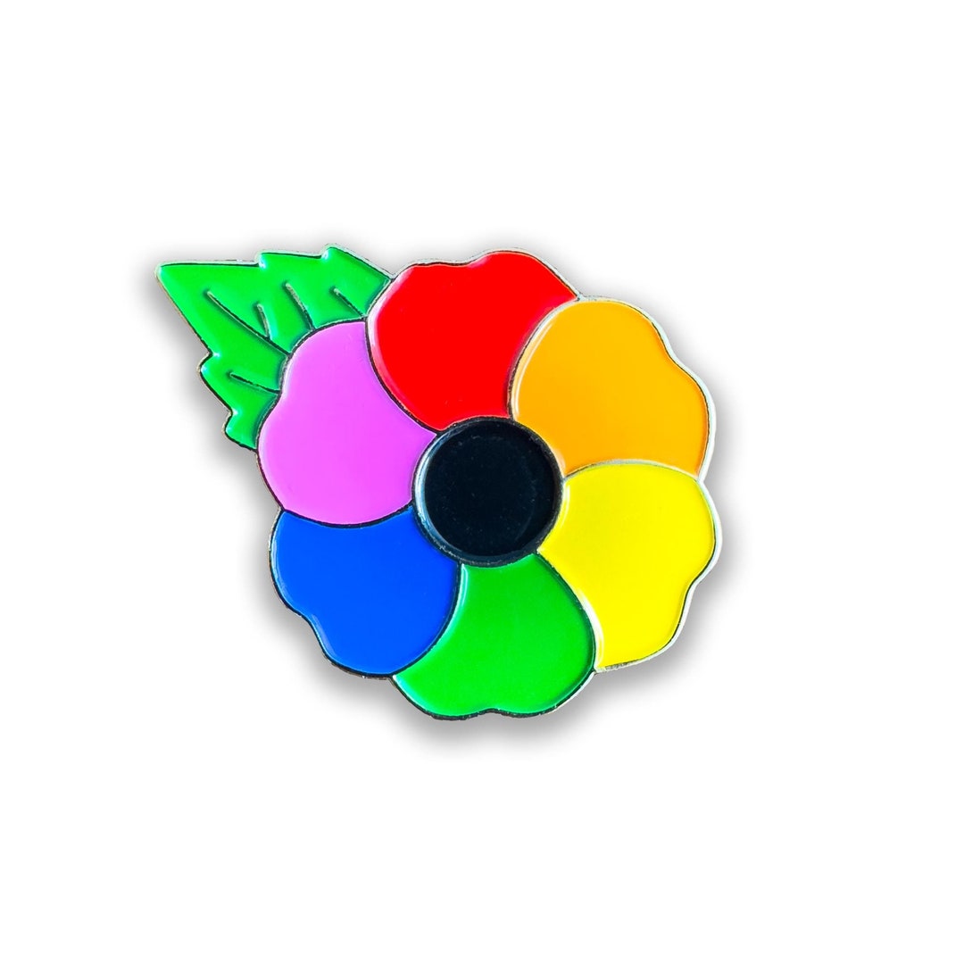 Rainbow Poppy Enamel Pin Badge | Remembrance | Flower Memorial | LGBTQ ...