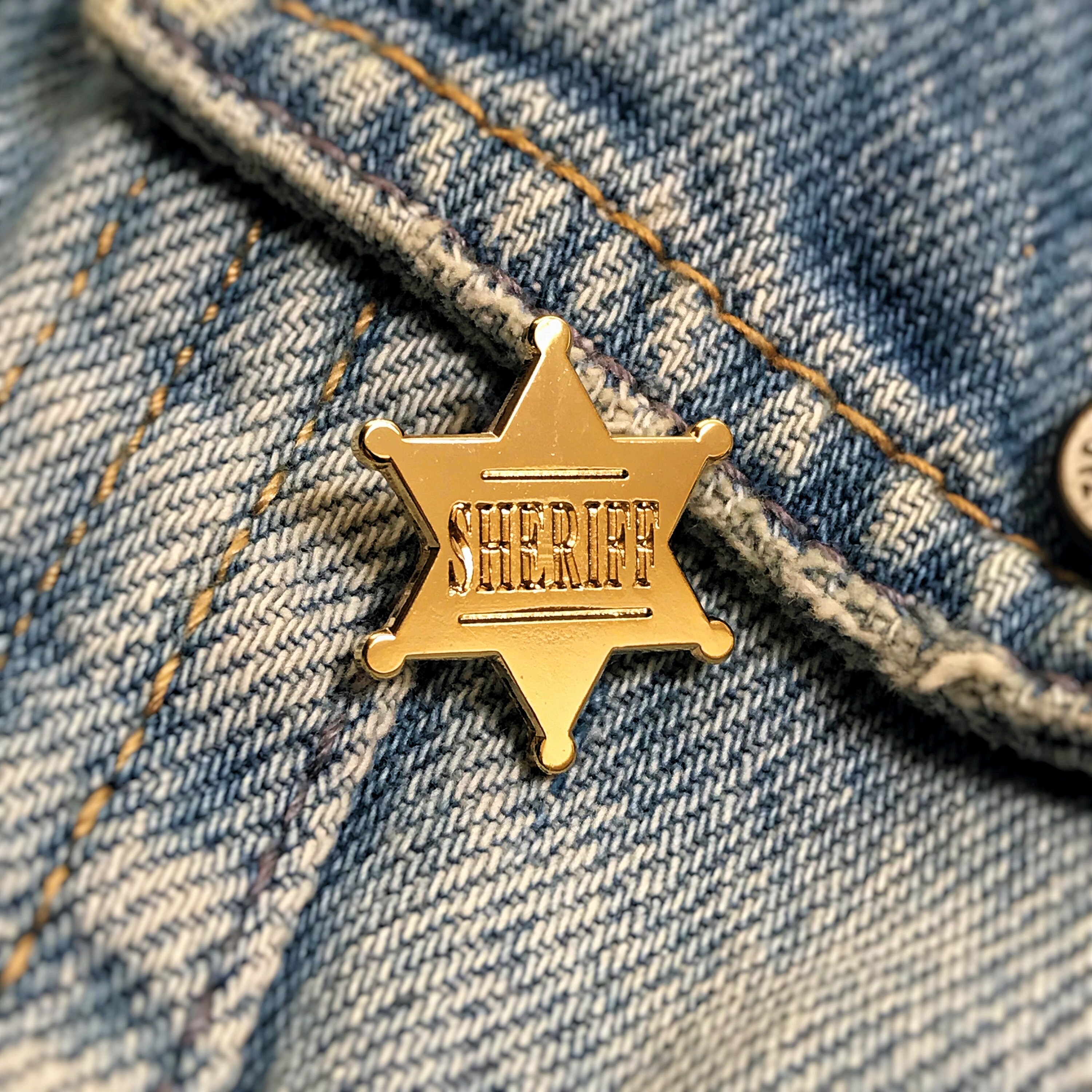 Sheriff & Deputy Gold Enamel Pin Badges Novelty Fancy Dress | Etsy