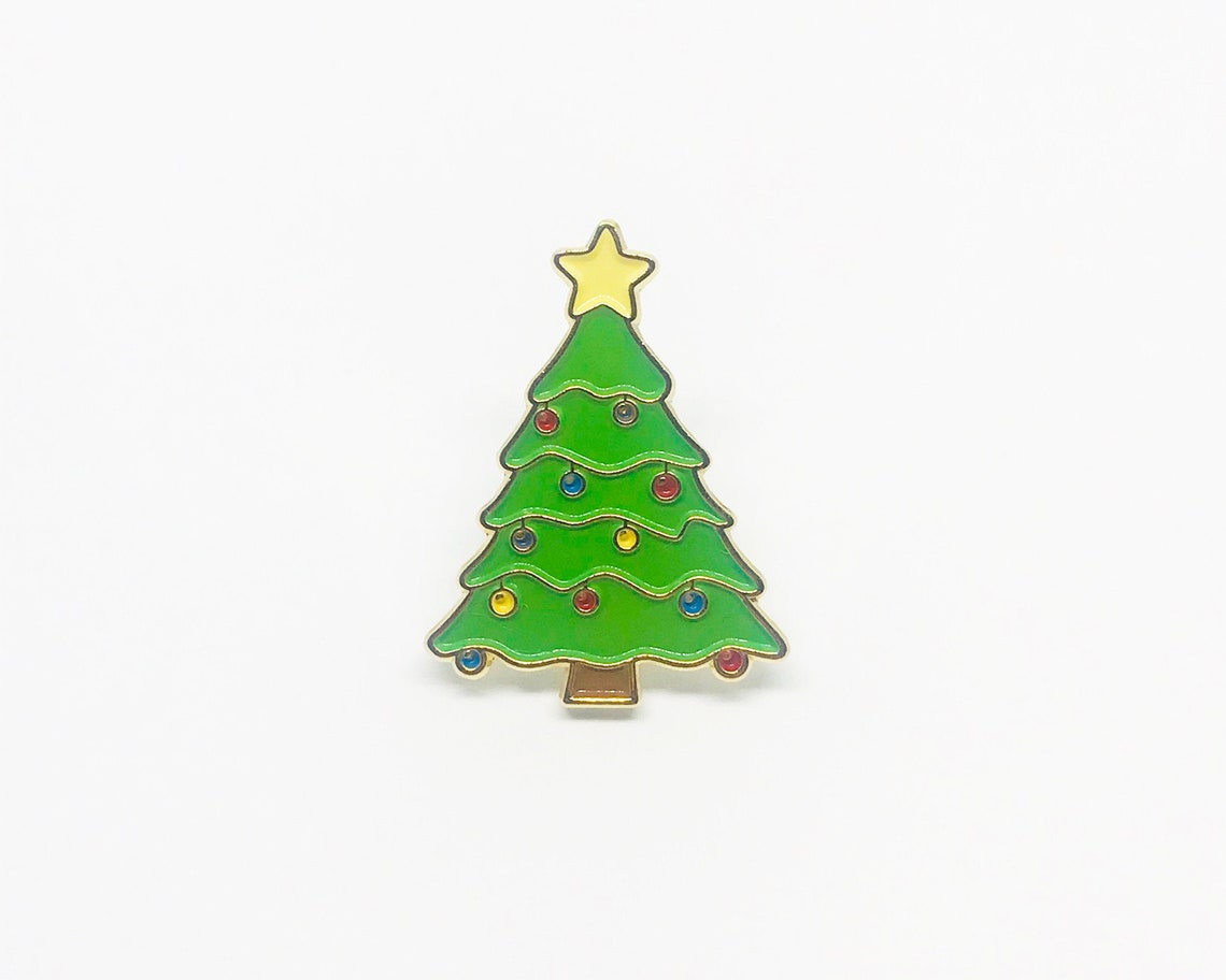 Christmas Tree Enamel Pin Badge Xmas Holidays Festive Cute - Etsy
