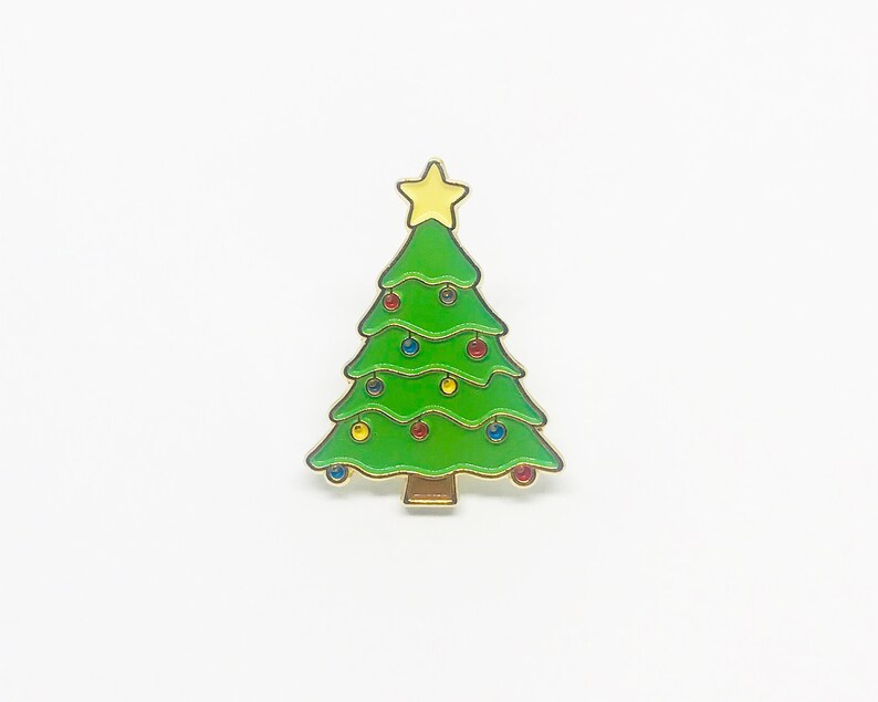 Christmas Tree Enamel Pin Badge Xmas Holidays Festive Cute - Etsy