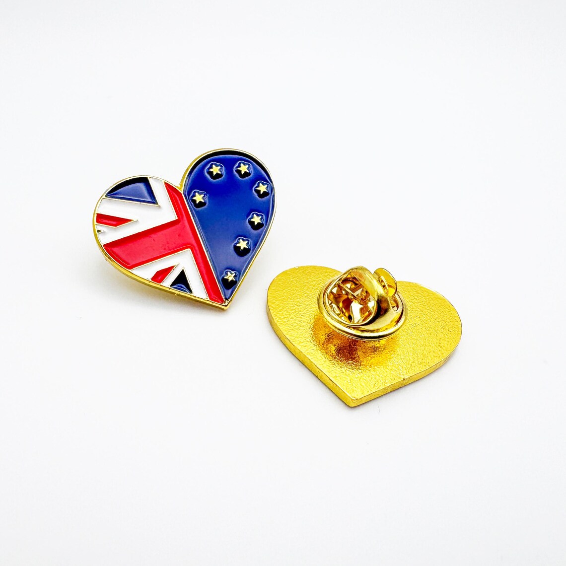 Europe / UK Love Heart Enamel Pin Badge | Remain Brexit EU Referendum ...